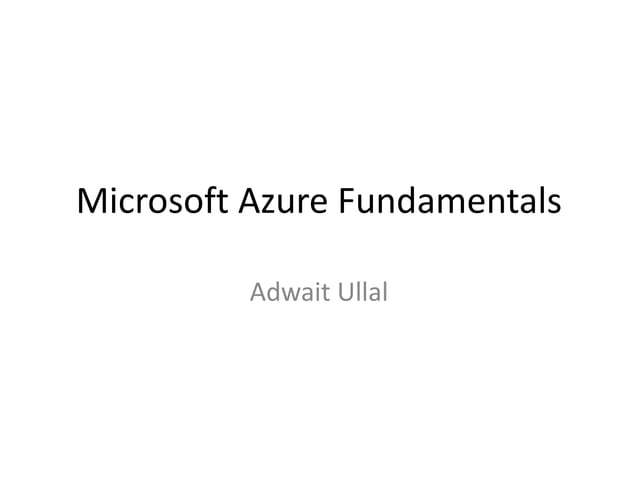 Microsoft Azure Fundamentals | PDF
