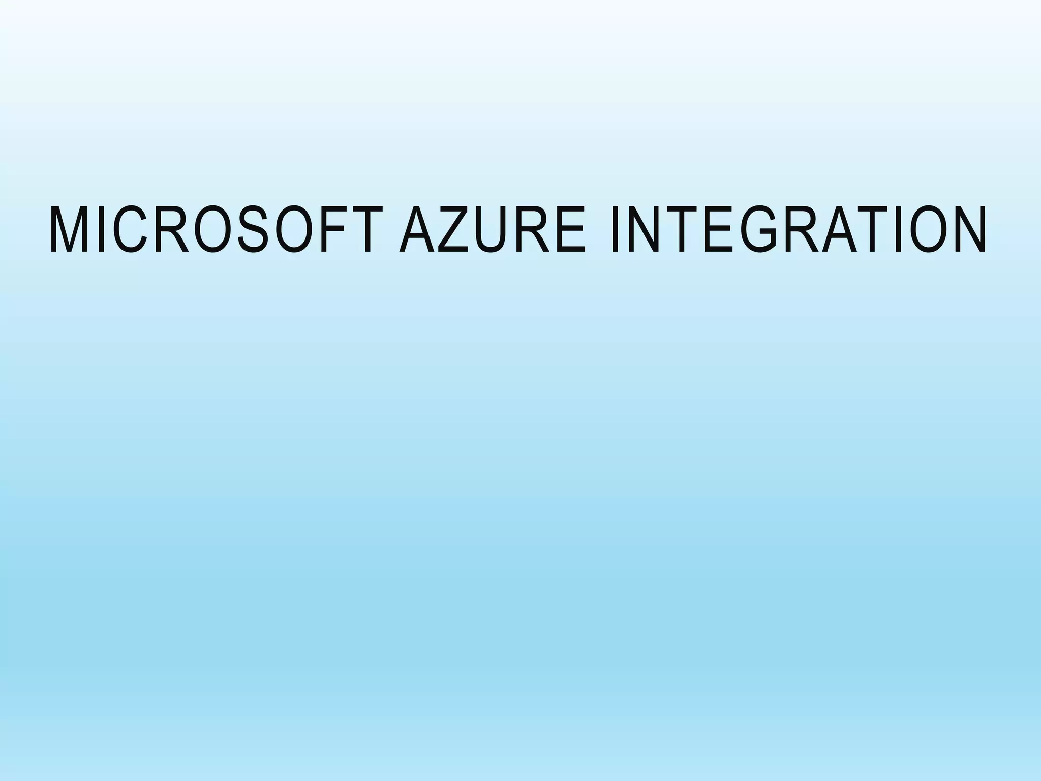 Microsoft azure integration | PPT