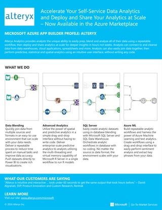 Microsoft Azure ISV Datasheet - Alteryx.pptx