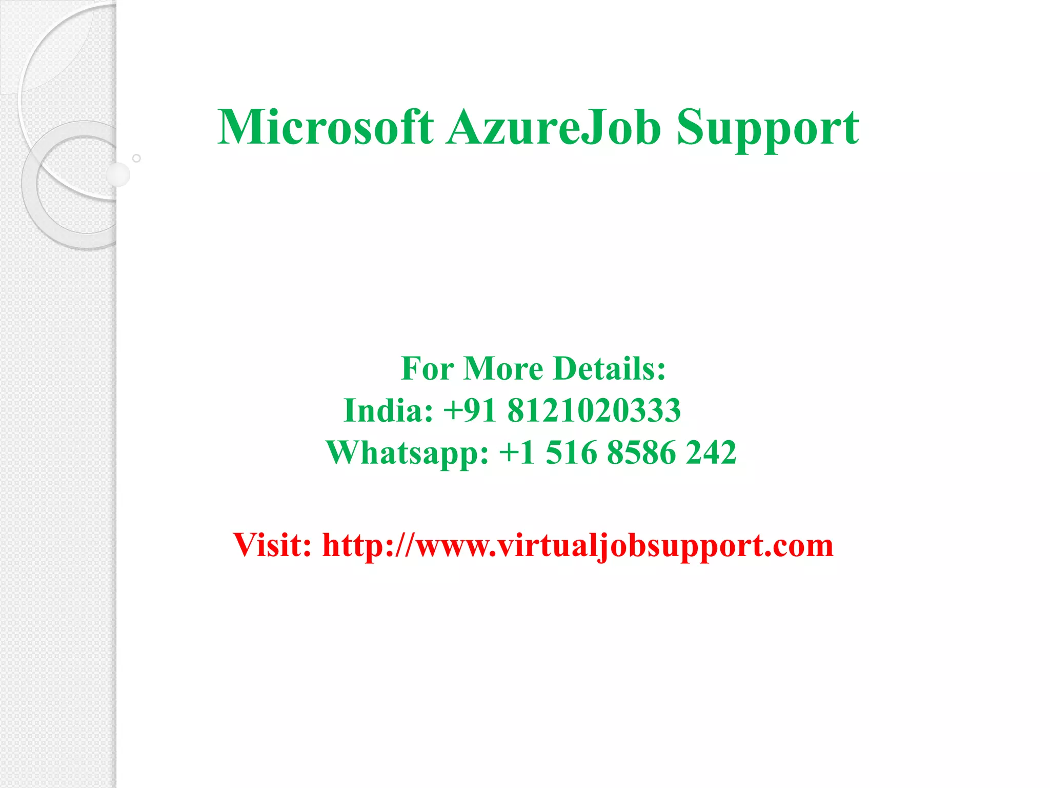 Microsoft azure job support ppt | PPTX
