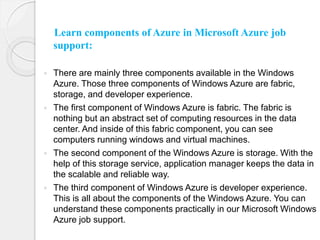 Microsoft azure job support ppt | PPTX
