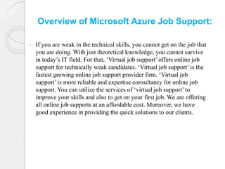 Microsoft azure job support ppt | PPTX