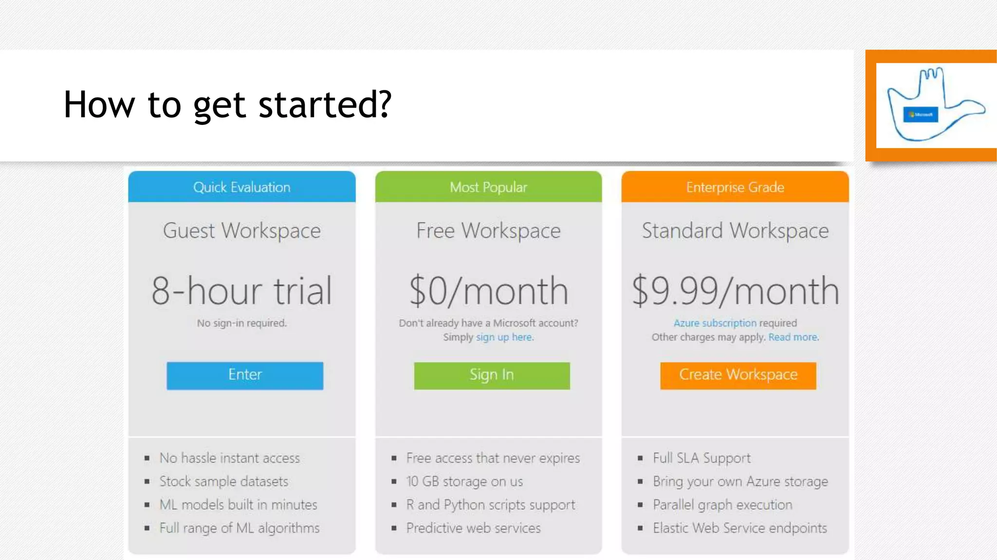 Microsoft azure machine learning jump start | PPTX
