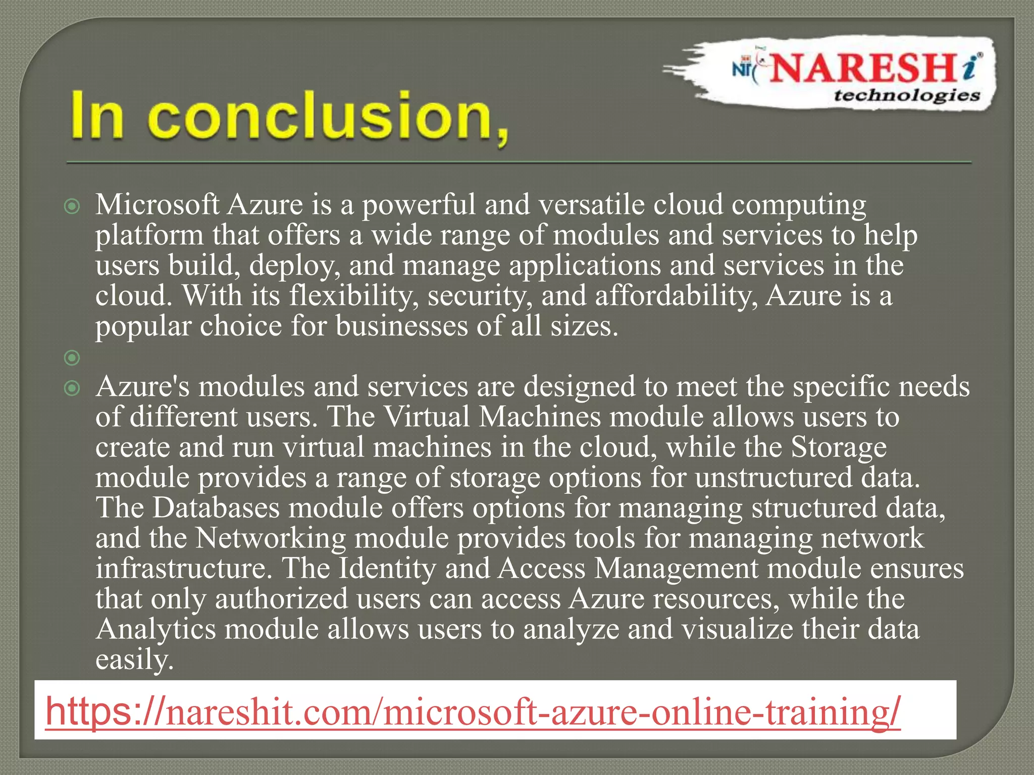 Microsoft Azure Online Training | PPTX