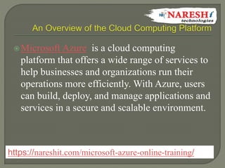 Microsoft Azure Online Training NareshIT 2023. | PPTX