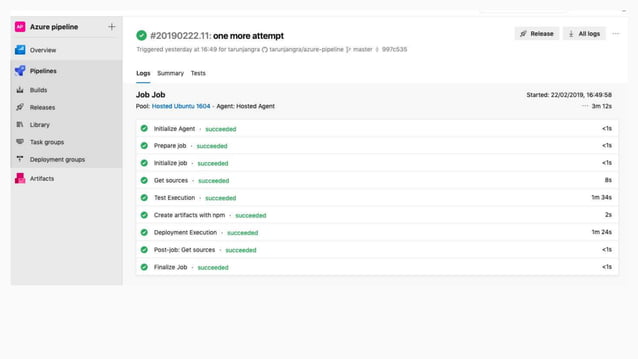 Microsoft azure pipeline + Docker + Amazon s3 + Jekyll + github | PPT
