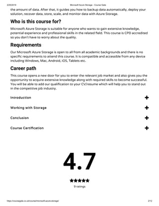 Microsoft azure storage - course gate | PDF