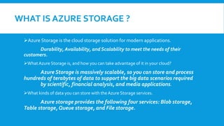 Microsoft Azure Storage Basics | PPTX