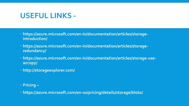 Microsoft Azure Storage Basics | PPTX
