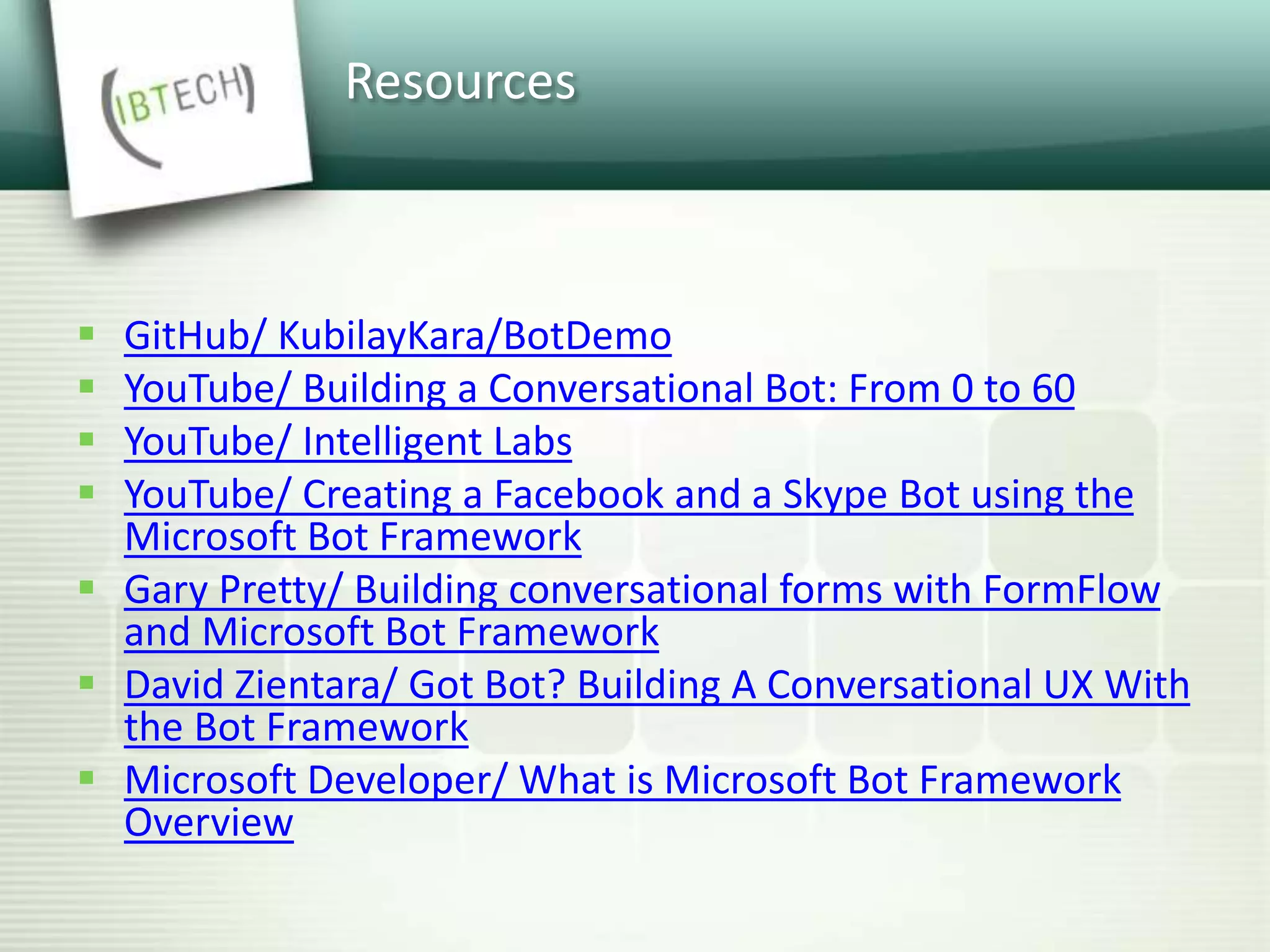Microsoft bot framework | PPTX