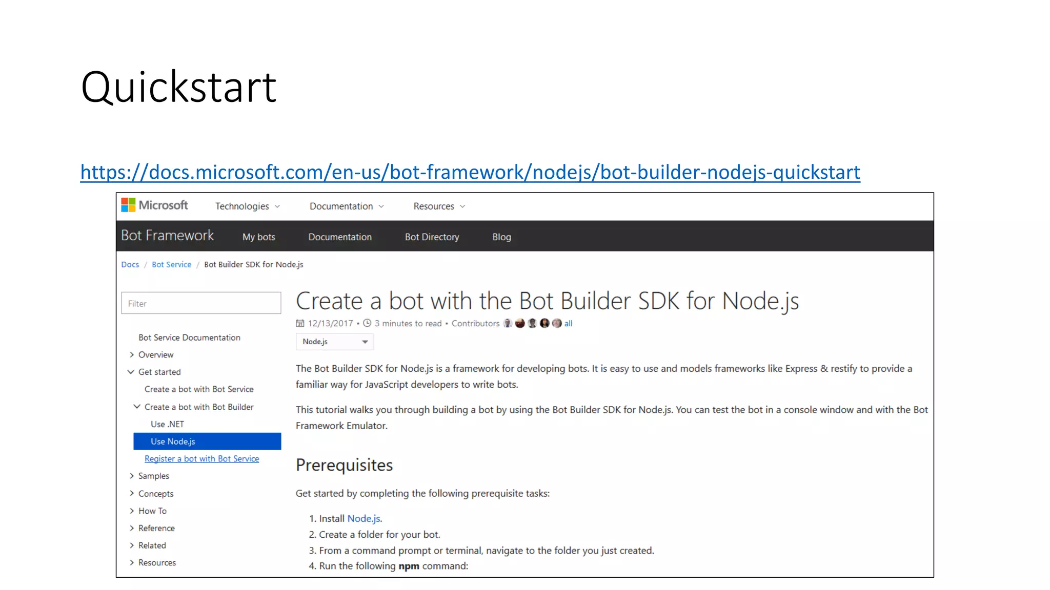 Microsoft Bot Framework (Node.js Edition) | PPT