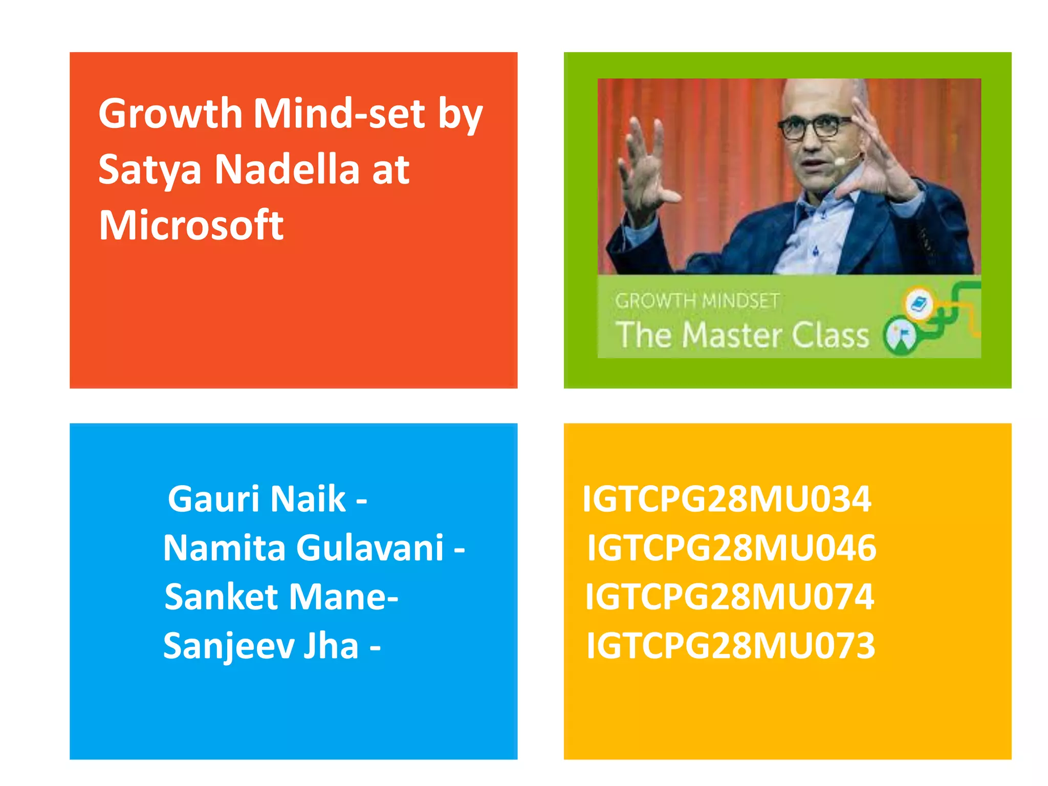 Growth Mindset by Satya Nadella | PPT