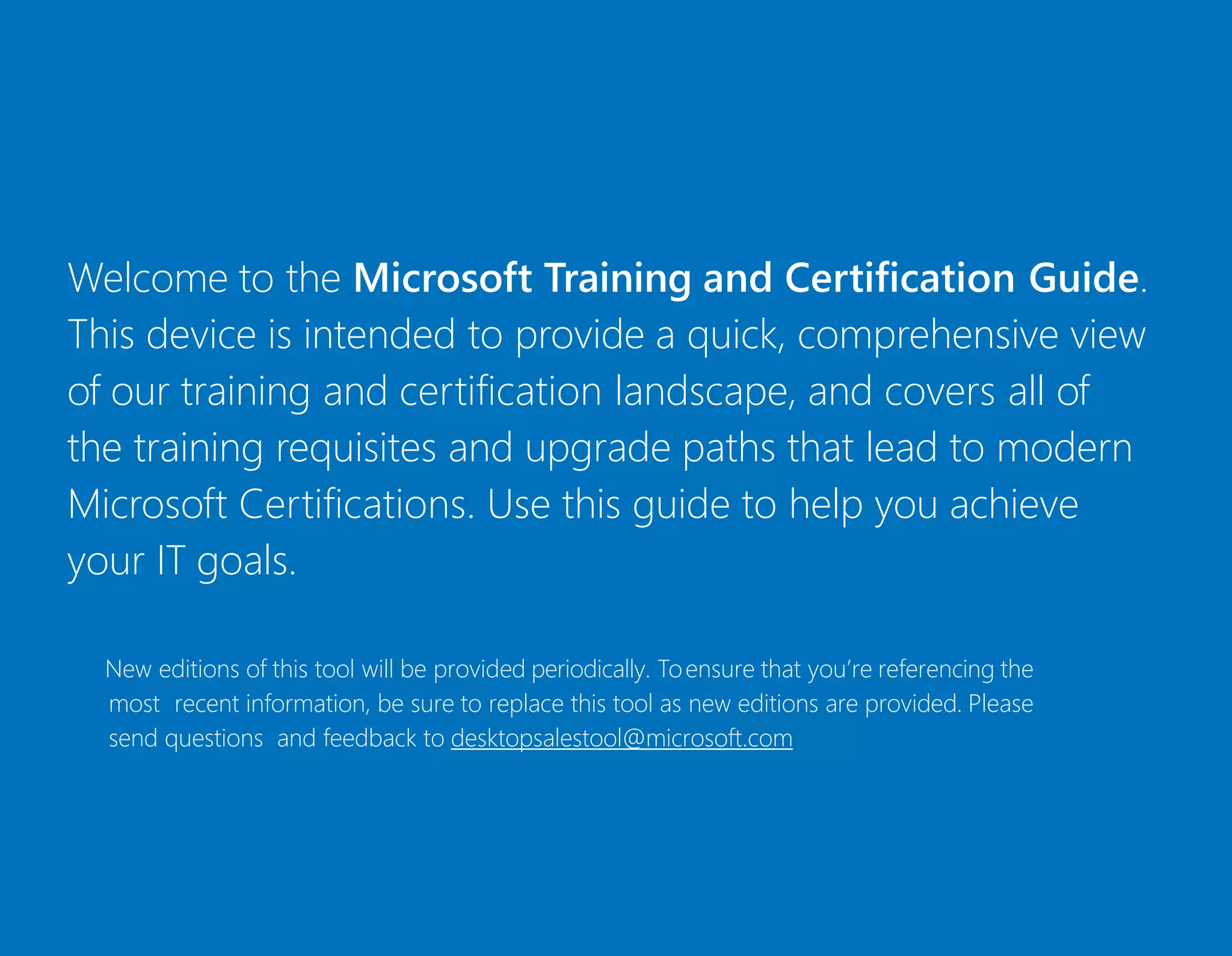 Microsoft Certification And Learning Resources | PPTX