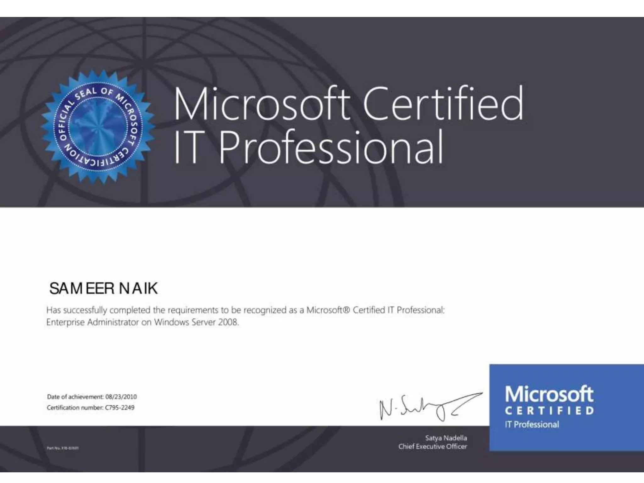 Microsoft Certifications Sameer Naik | PPTX