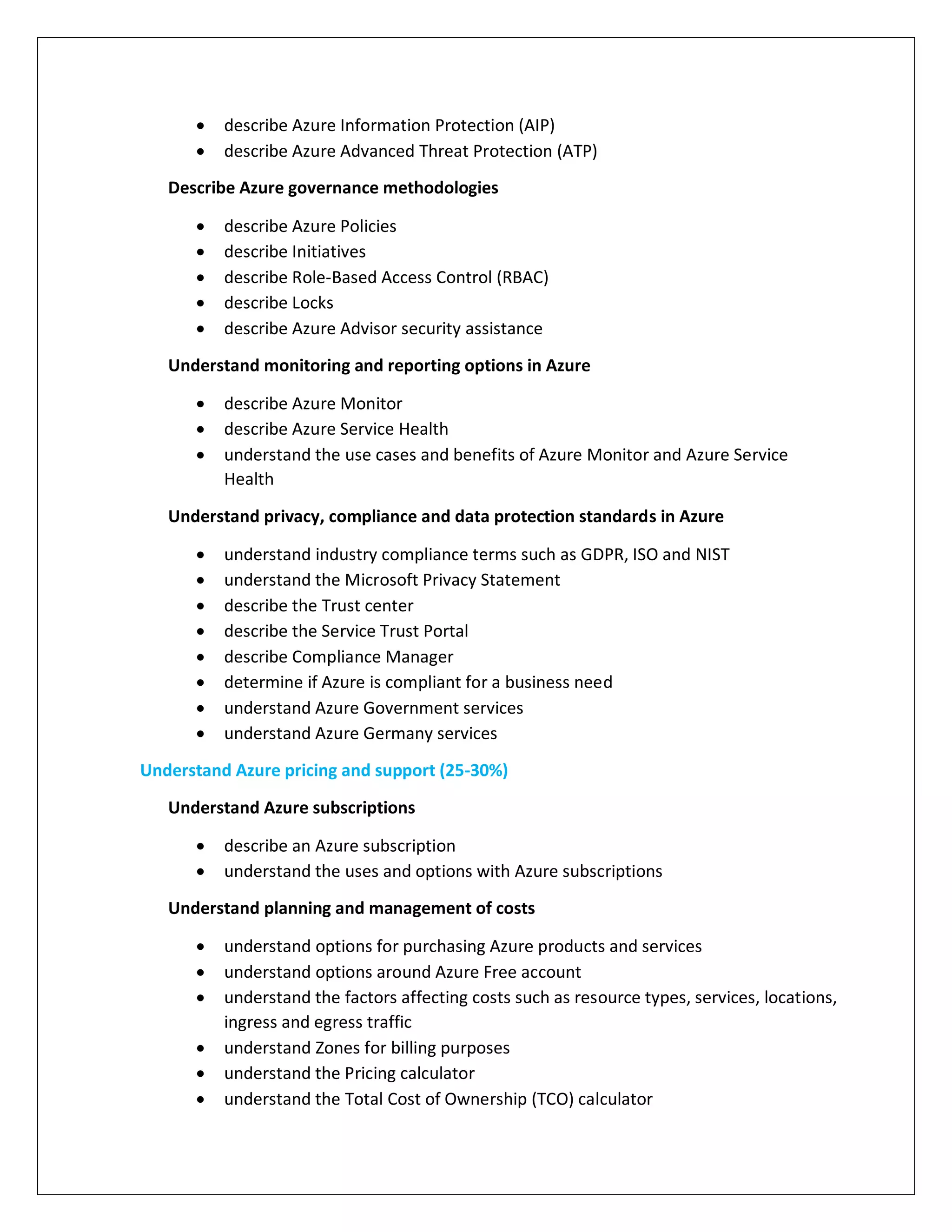 Microsoft certified azure fundamentals exam code az-900 | PDF