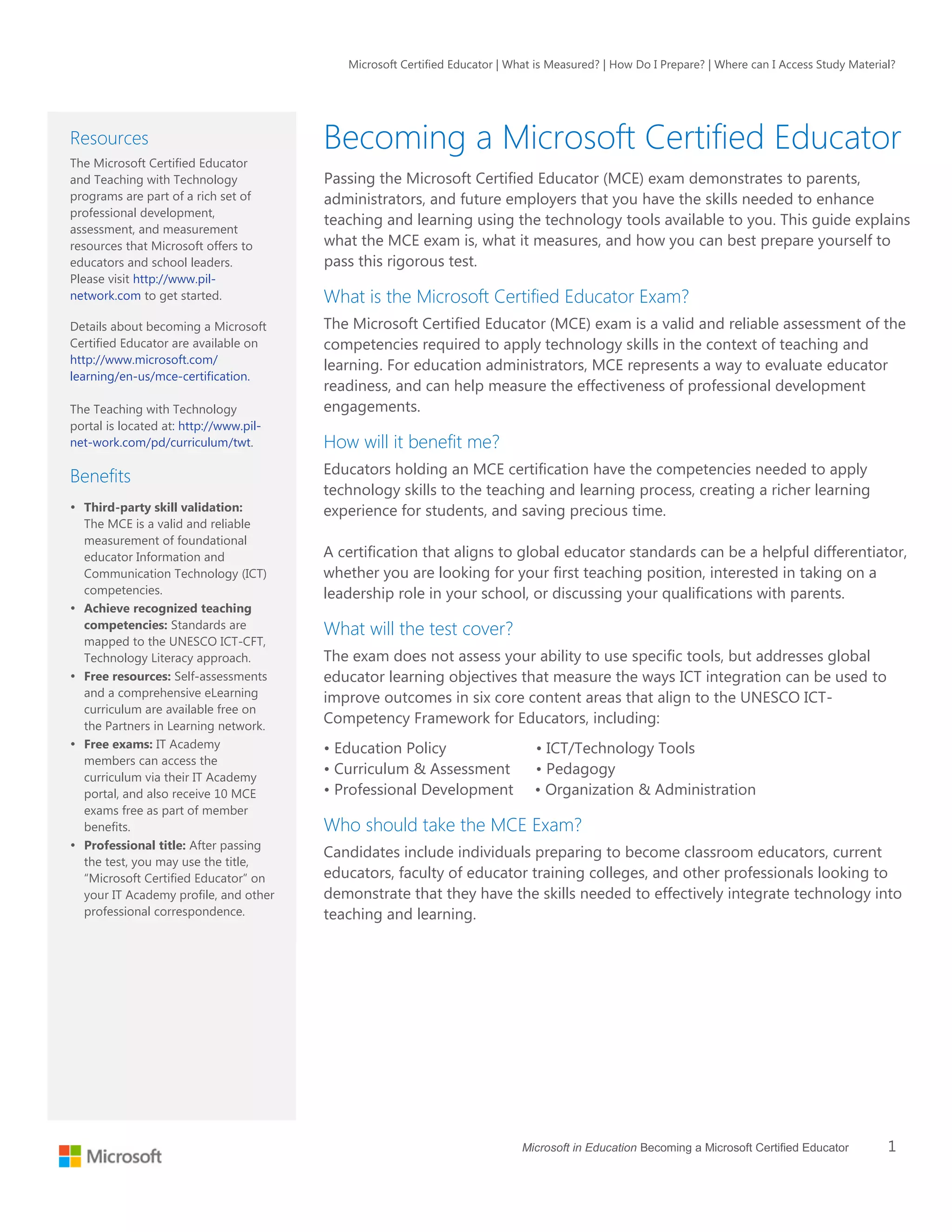 Microsoft certified educator_study_guide | PDF