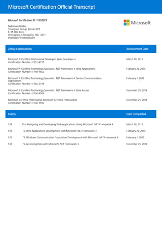 Microsoft certified professional_transcript | PDF