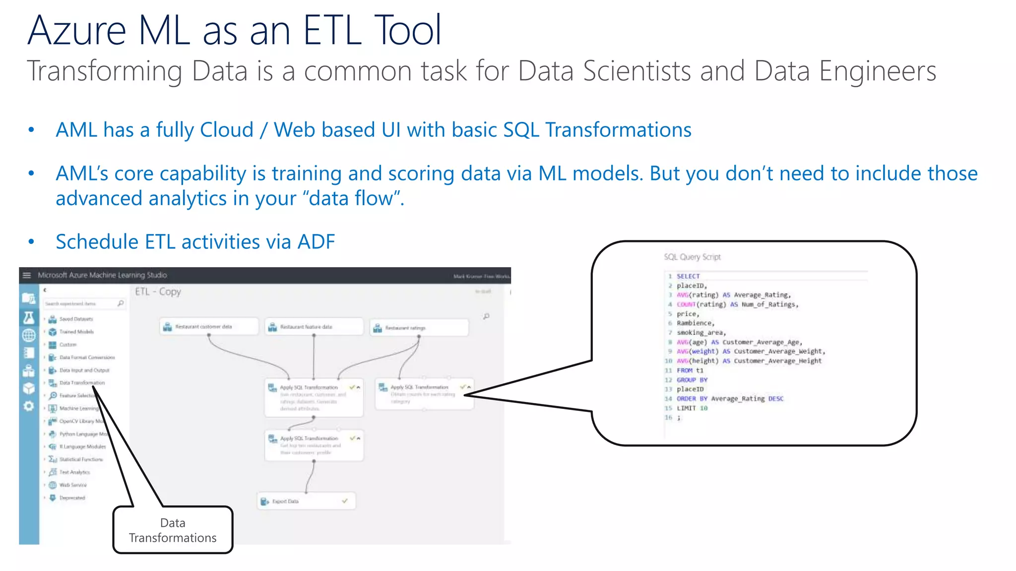 ETL in the Cloud With Microsoft Azure | PPTX