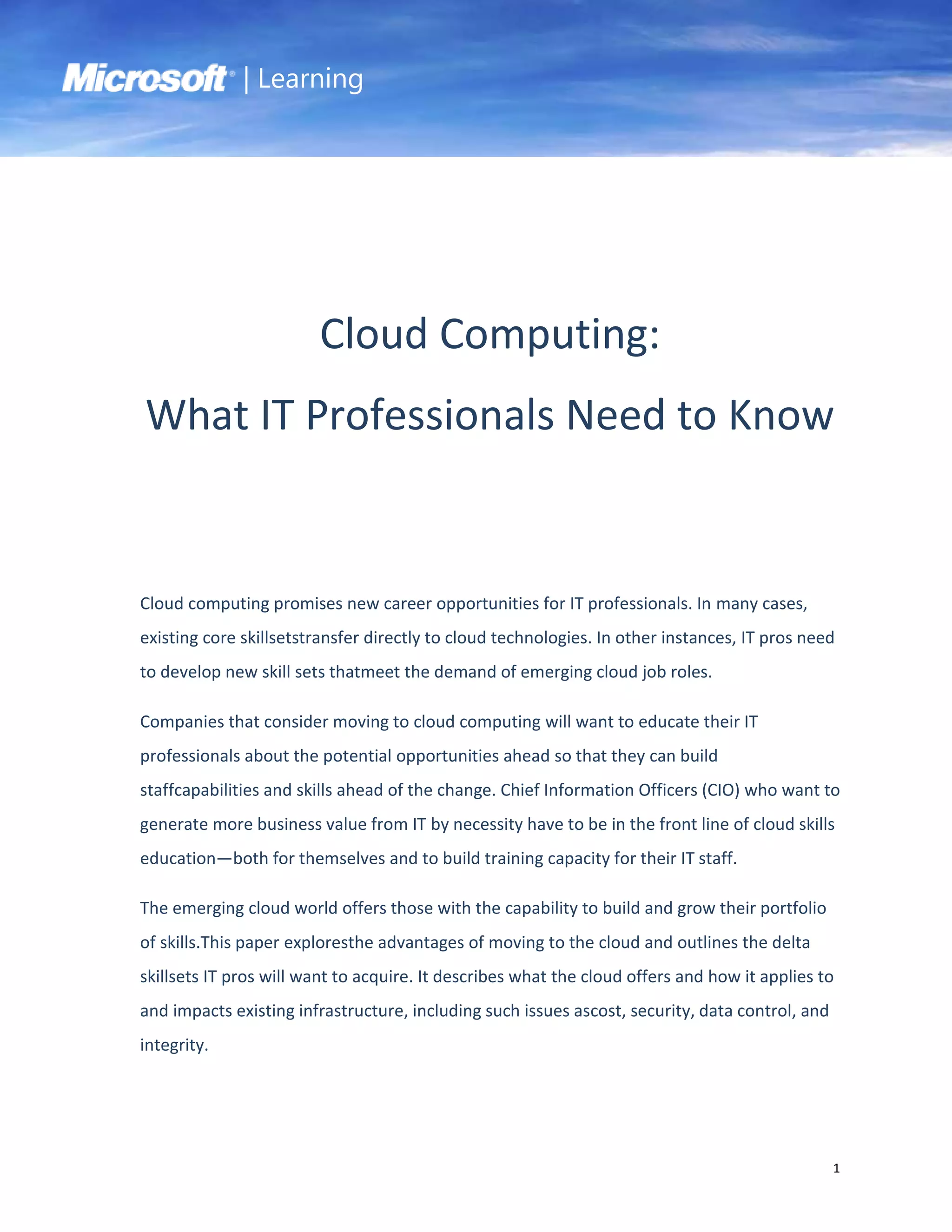 Microsoft cloud whitepaper | PDF