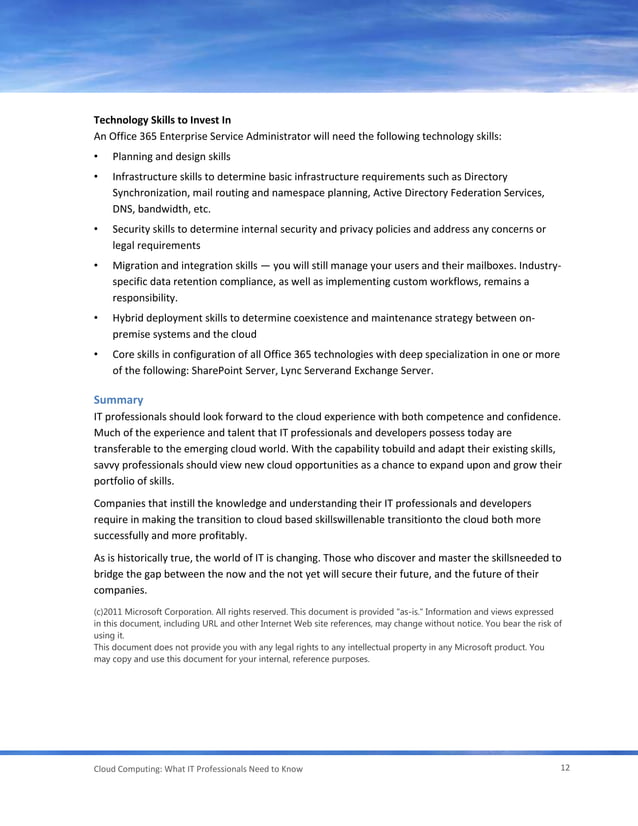 Microsoft cloud whitepaper | PDF