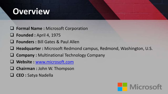 Microsoft company | PPTX