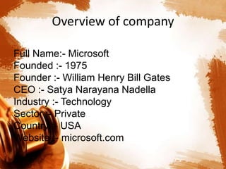 Microsoft company | PPTX