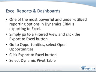 Microsoft Dynamics CRM: Reporting and Dashboards | PPTX