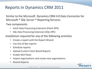 Microsoft Dynamics CRM: Reporting and Dashboards | PPTX