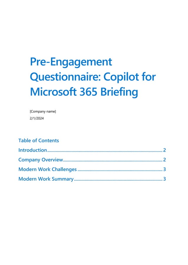Microsoft CSP Briefing Pre-Engagement - Questionnaire | DOCX | Operating Systems | Computer ...