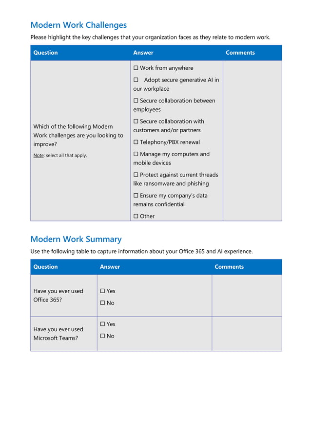 Microsoft CSP Briefing Pre-Engagement - Questionnaire | DOCX ...