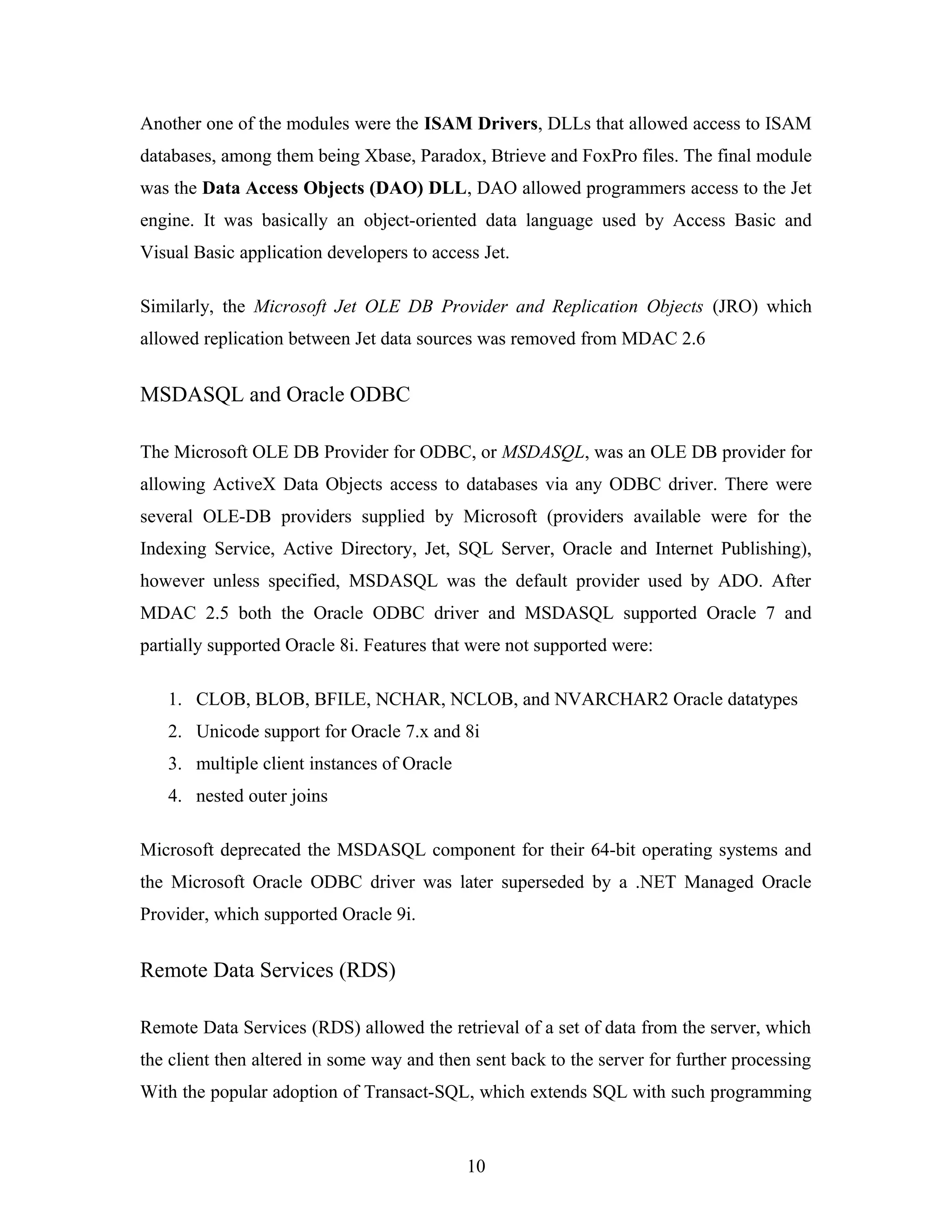 Microsoft data access components | PDF