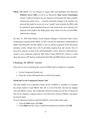 Microsoft data access components | PDF