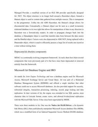 Microsoft data access components | PDF