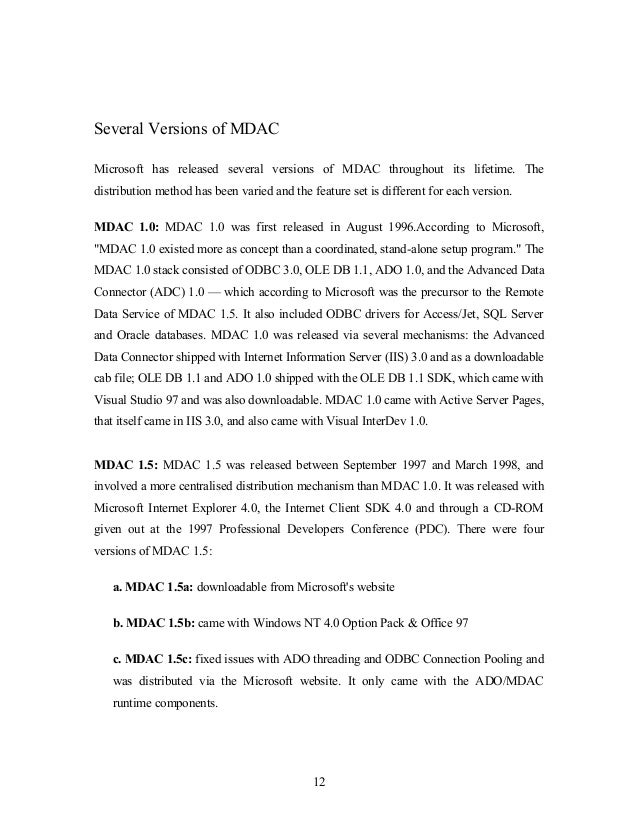 Check mdac version on windows nt - lanabang
