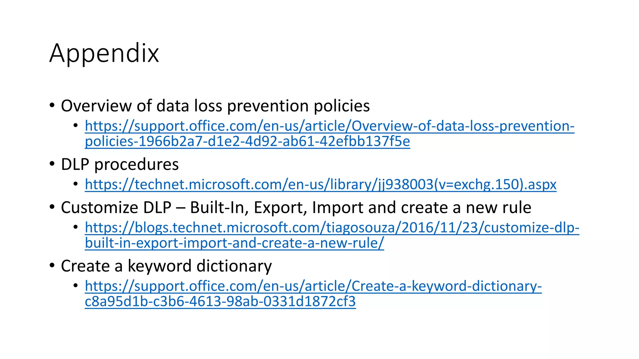Microsoft data loss prevention | PPTX