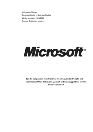 Microsoft Distribution Policies Report Example | PDF