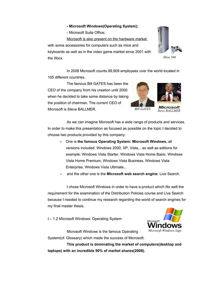 Microsoft Distribution Policies Report Example | PDF