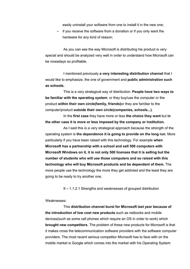 Microsoft Distribution Policies Report Example | PDF