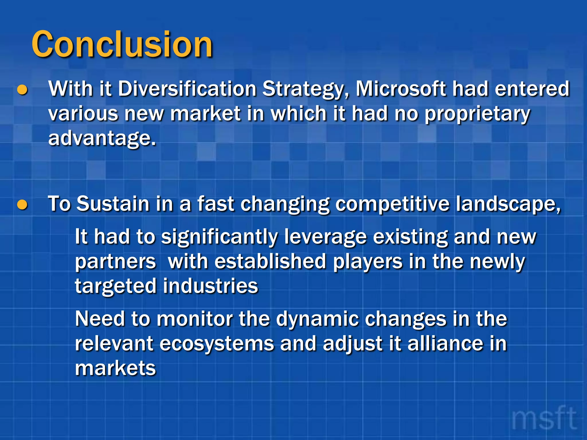 Microsoft Diversification Strategy Final | PPTX