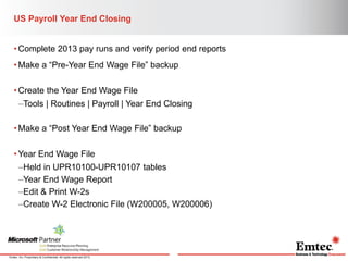 Webinar Presentation: Microsoft Dynamics 2013 Year End Close | PPT