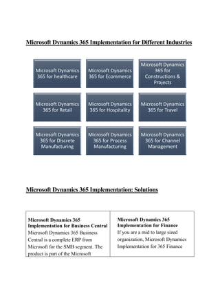 Microsoft dynamics 365 implementations | PDF