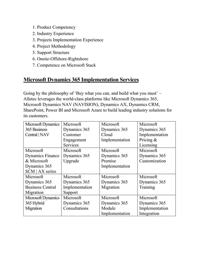 Microsoft dynamics 365 implementations | PDF | Cloud Computing | Internet