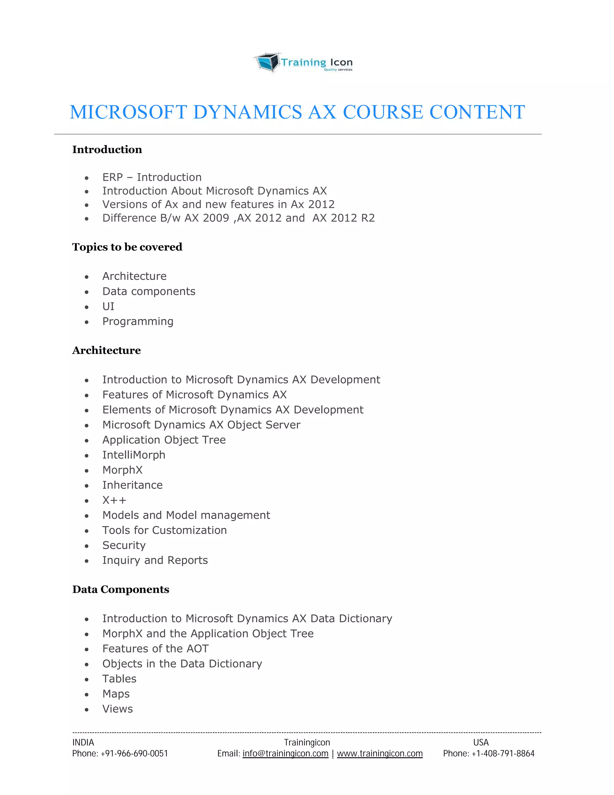 MICROSOFT DYNAMICS AX ONLINE TRAINING | PDF MICROSOFT DYNAMICS AX ONLINE TRAINING | PDF