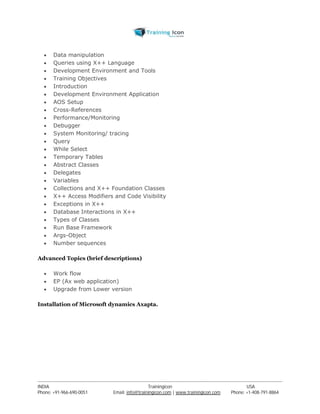 MICROSOFT DYNAMICS AX ONLINE TRAINING | PDF | Programming Languages | Computing