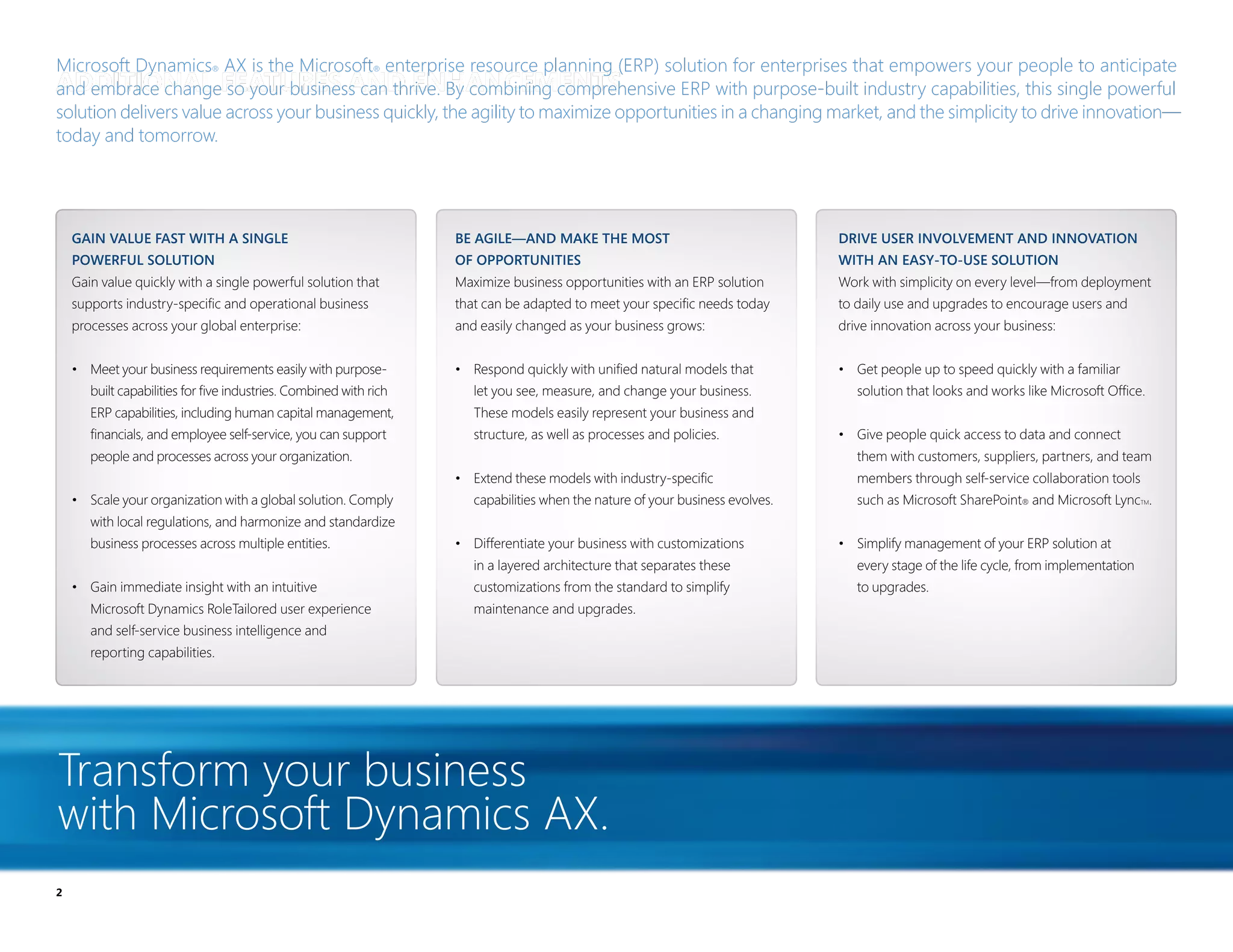 Microsoft dynamics ax - a new generation in ERP | PDF | Cloud Computing | Internet