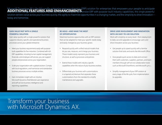 Microsoft dynamics ax - a new generation in ERP | PDF | Cloud Computing | Internet