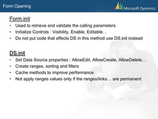 Microsoft dynamics ax2012 : forms and tables methods call sequences, How To? | PPTX