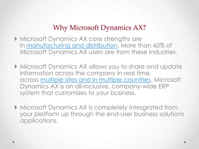 Microsoft dynamics ax 2012 development introduction part 1/3 | PPTX ...