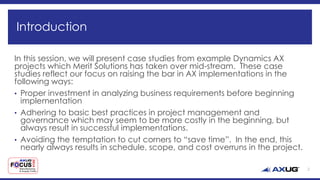 Microsoft Dynamics AX Implementation Stabilization Case Studies | PPTX