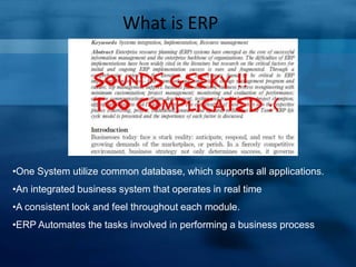 Introduction to ERP & Microsoft Dynamics AX overview | PPTX